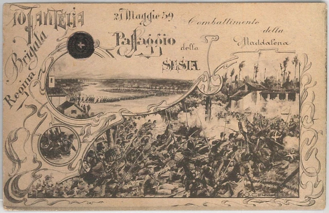 CARTOLINA D'EPOCA - MILITARE : Fanteria BRIGATA REGINA - Maddalena 1907 ...