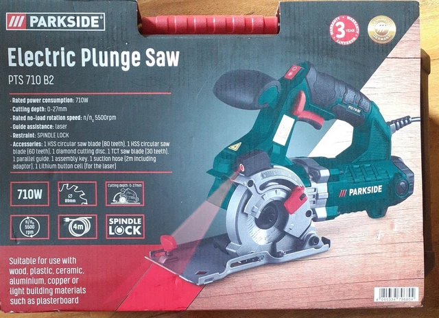 PARKSIDE 710W ELECTRIC Mini Plunge Circular Saw With Laser Guide Ø89mm ...