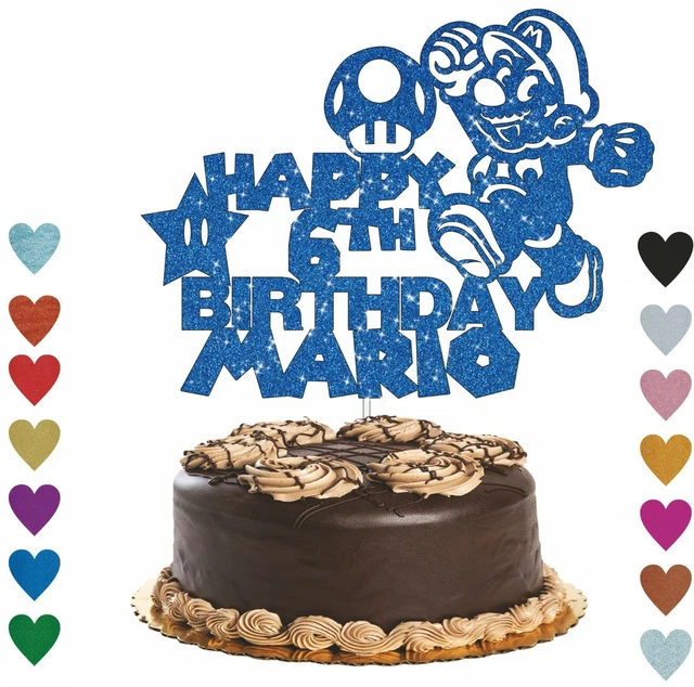 MARIO CAKE TOPPER Personalised Birthday MARIO Cake Topper Any Name Age ...