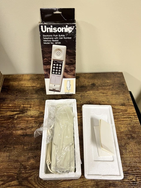VINTAGE UNISONIC ELECTRONIC Push Button Telephone Open Box Original ...
