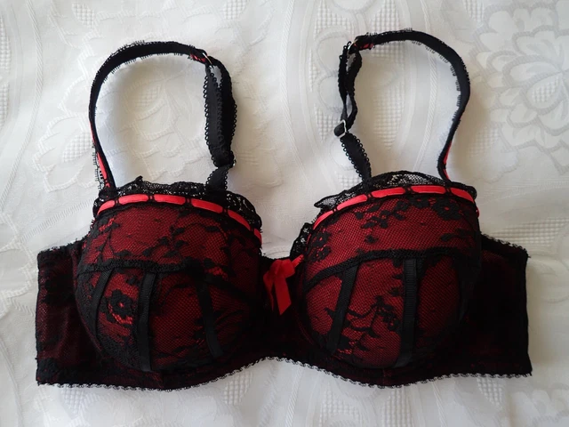 DITA VON TEESE, Balconette Bra in Size 34B, Colour in Black and Red EUR ...