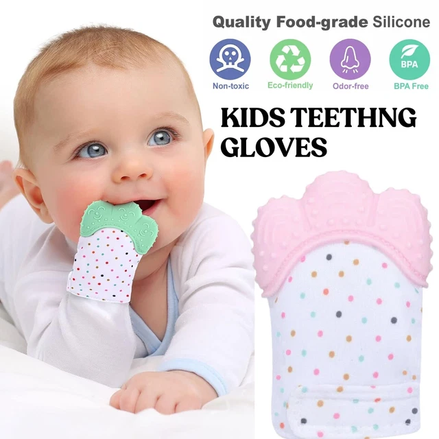 SILICONE BABY TEETHER Teething Bite Mitten Glove Safe BPA Free Chew ...