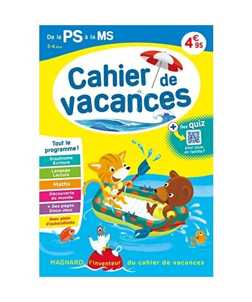 CAHIER DE VACANCES 2024, de la PS vers la MS 3-4 ans: Magnard, l ...