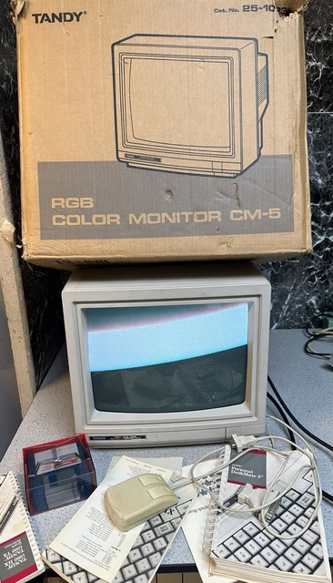 VINTAGE 1988 14& Tandy CGA - RGB Color Monitor CM-5 Model 25-1043A ...