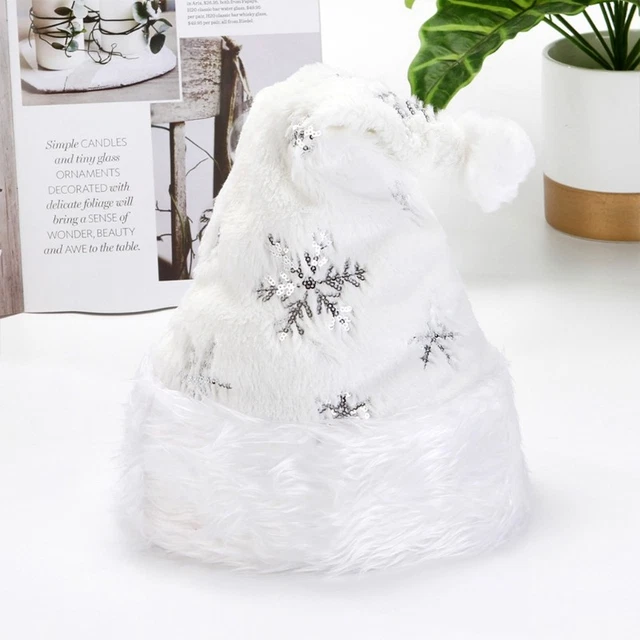 WHITE SNOWFLAKE PLUSH Hat Stage Performance Cosplay Costume Christmas ...