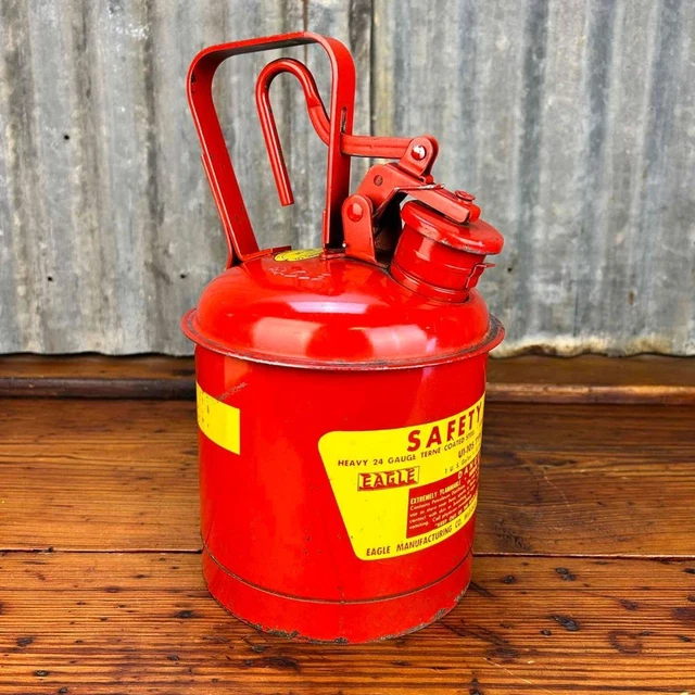 VINTAGE EAGLE SAFETY Model U1-10S Type I 24 Gauge Steel Metal GAS CAN 1 ...