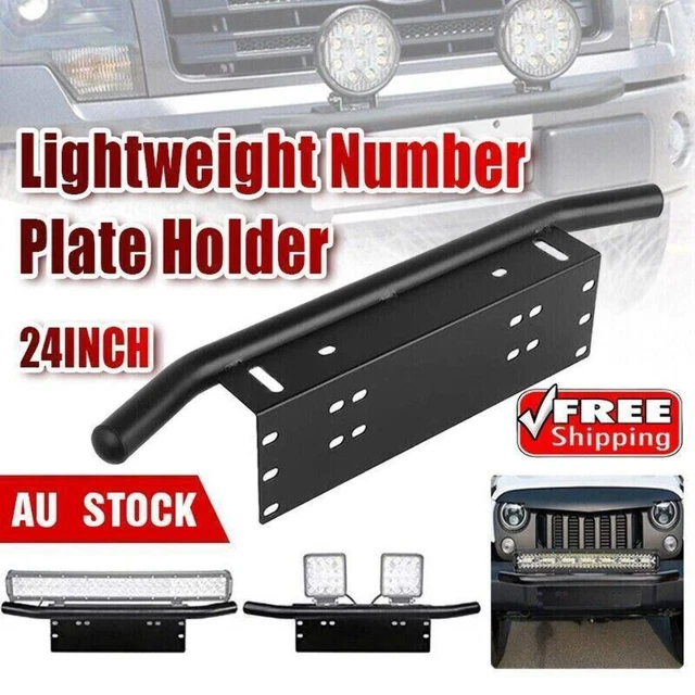 24INCH BULL BAR Front Bumper License Number Plate Mount Bracket Led ...