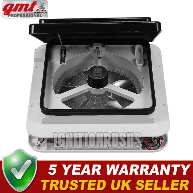 ROOF VENT FAN Camper Van Motorhome w/ LED Light White RV Caravan ...