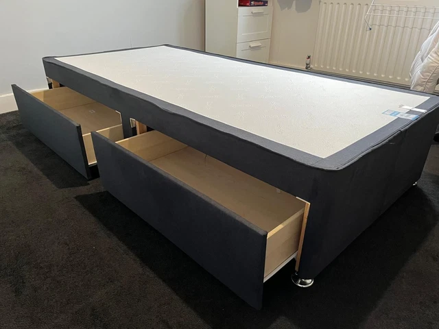 SINGLE DIVAN BED base with drawers £20.00 - PicClick UK