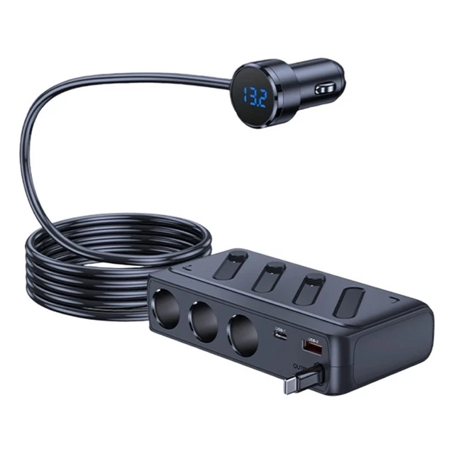 12V 24V CAR Charger Adapter Triple Socket with LED Battery Voltage Display $103.19 - PicClick AU