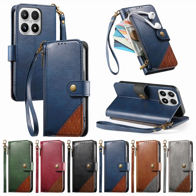 FOR XIAOMI 17 Pro Max 15T 14T Pro 15 Ultra Zip Wallet Case Leather Flip ...
