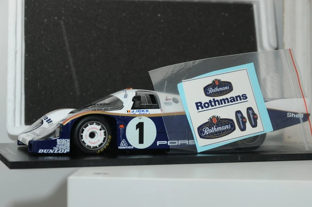 NEW 1/18 PORSCHE 956 Spark + Decals Rothmans 18S425 - 2nd 24 Heures du ...
