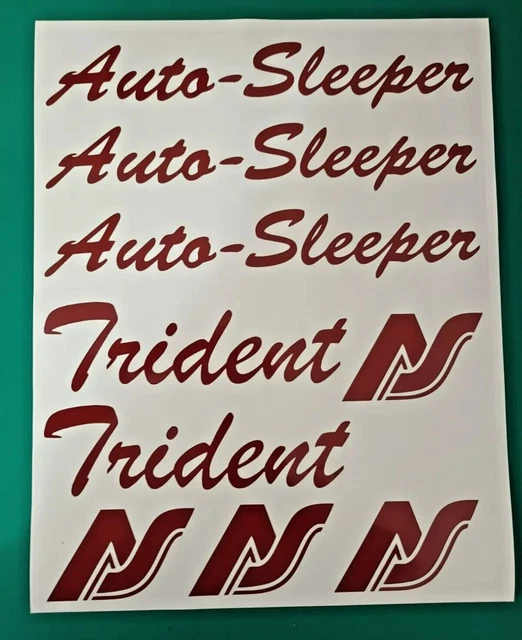 AUTO SLEEPER CLASSIC Trident Decal set in Burgundy T4 VW Camper AS ...
