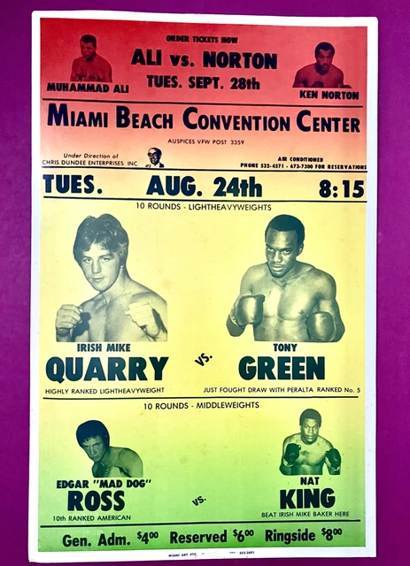 HISTORIC MIAMI BEACH CONVENTION CENTER BOXING SITE POSTER w/ALI-NORTON ...