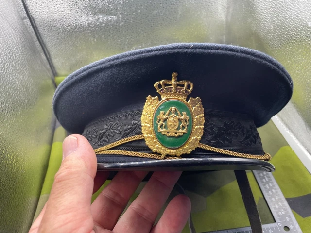ORIGINAL VINTAGE DANISH Police Officer's Peaked Cap with Badge - Size ...