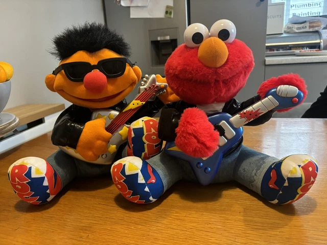 VINTAGE 1998 SESAME Street Rock N Roll Singing Elmo And Ernie Both ...