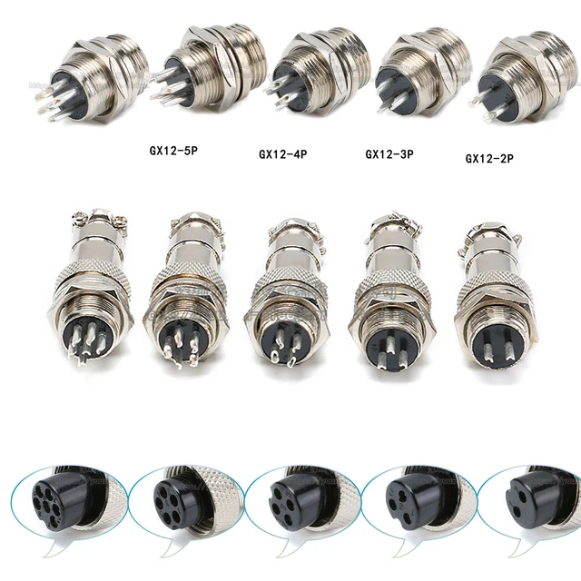 GX16 AVIATION PLUG 2P- 8Pin Male/Female Plugs Metal Joint Inline Cable ...