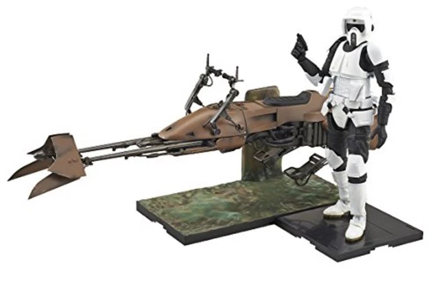 BANDAI STAR WARS Scout Trooper & Speeder Bike 1/12 Plastica Modellismo Set F/S EUR 132,47 ...