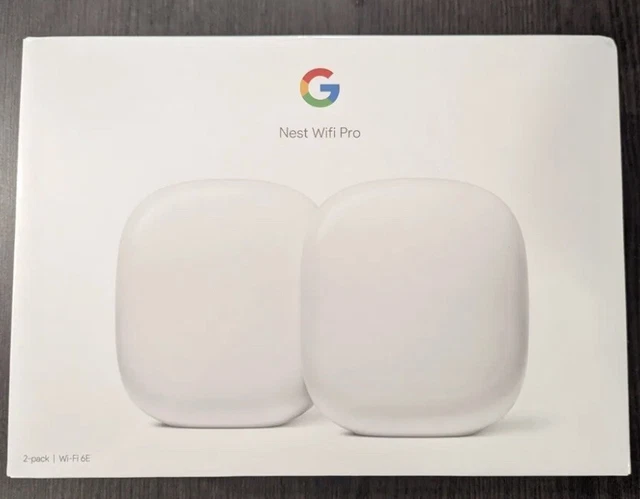 GOOGLE NEST WIFI Pro Wi-Fi 6E Router Mesh System - Snow (2-Pack) NIB ...