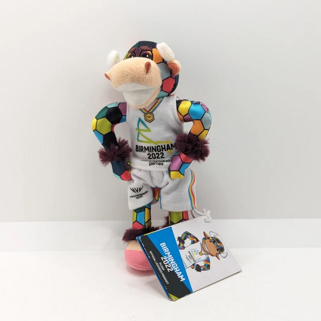 MASCOTTE PERRY BULL Birmingham Giochi del Commonwealth 2022, 15 cm con ...