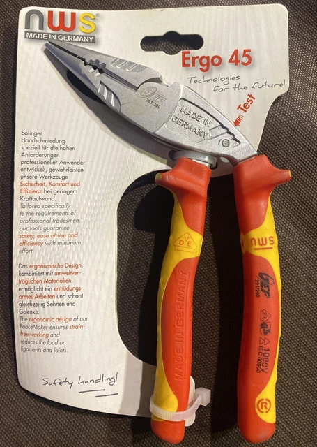 PINZA ERGONOMICA MULTIFUNZIONE PER INCLINATA ISOLATA 1000 V VDE Germany ...