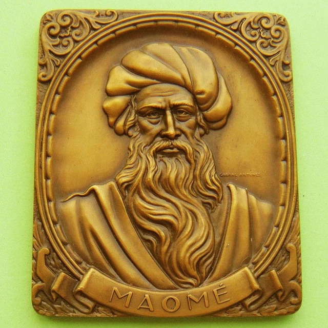 ARABIA MECCA PROPHET Founder of Islam Muhammad Maomé BIG Bronze Plaque ...