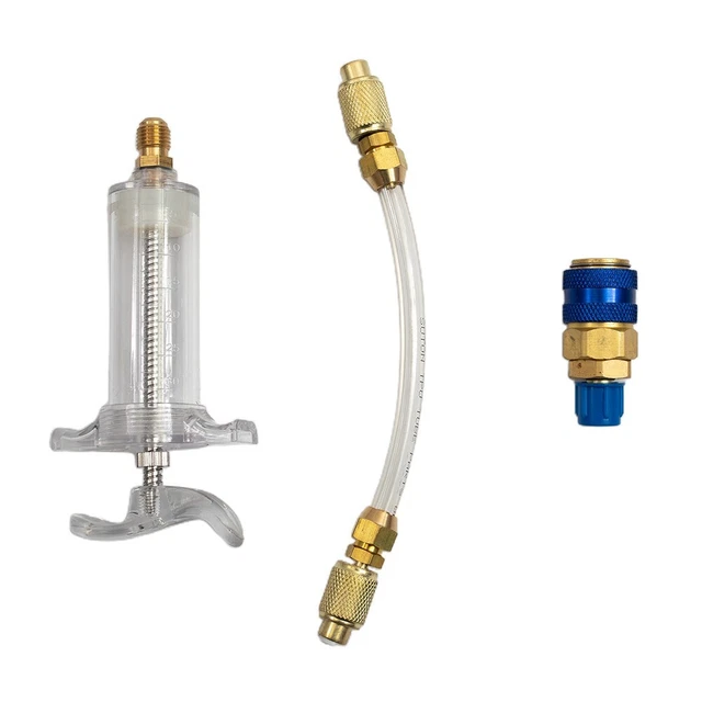 A/C AC OIL And Dye Injector With R-134a Snap Quick Coupler 1/4 SAE Hand ...