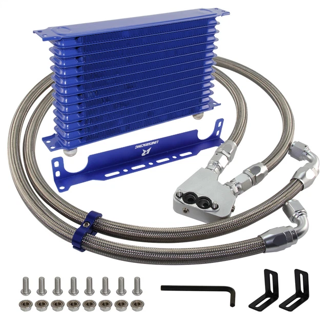 13 ROW ENGINE Oil Cooler Kit+Sandwich Plate adapter For LS1 LS2 LS3 ...