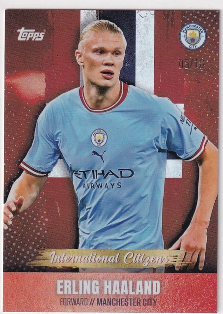 TOPPS MANCHESTER CITY Team-Set 2022-2023 Erling Haaland Red 5/10 ...