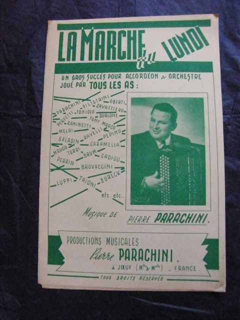 PARTITURA LA MARCIA Del Lunedì Di Pierre Parachini EUR 13,47 - PicClick IT