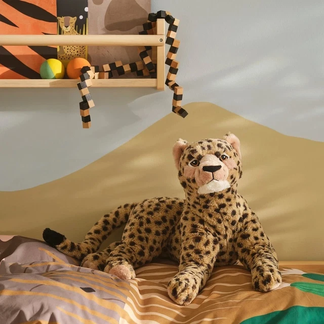 SOFT TOY CHEETAH Plush Teddy Beige Stuffed Animal for Kids Toddlers ...