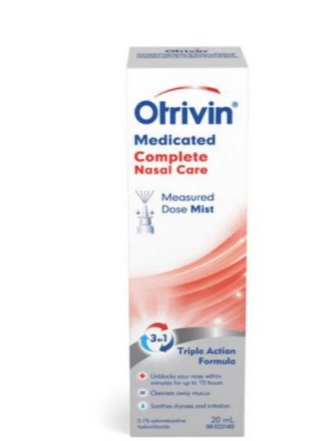 OTRIVIN COMPLETE MEDICATED Cold & Allergy Relief Nasal Decongestant ...