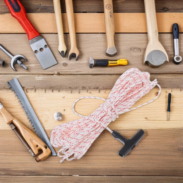 LAWN MOWER PULL Cord Kit Garage Emergency Release Rope Attic Door down ...