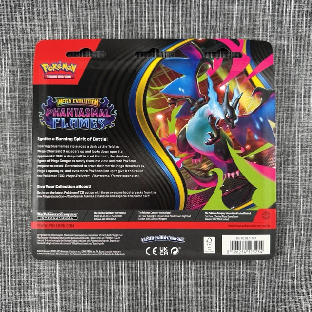 POKEMON TCG MEGA Evolution Phantasmal Flames Triple Blister Pack New ...