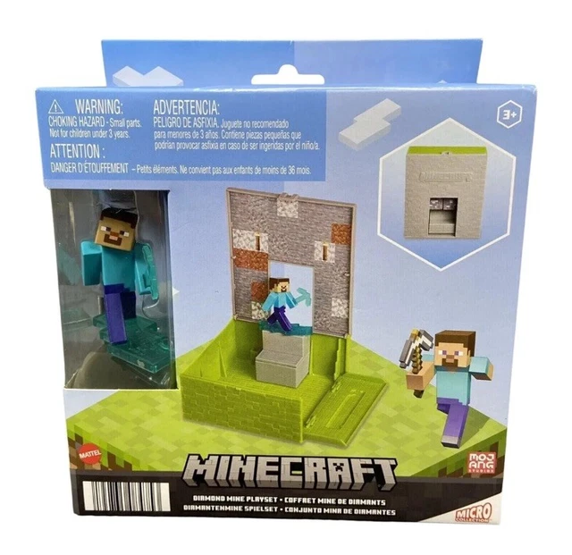 MINECRAFT DIAMOND MINE Playset with Steve Pickaxe Toy & Stickers From ...