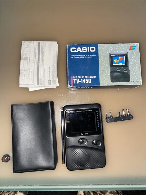 CASIO LCD COLOR TV-1450 UHF VHF Analog Mini Vintage Television 2.5 Inch ...