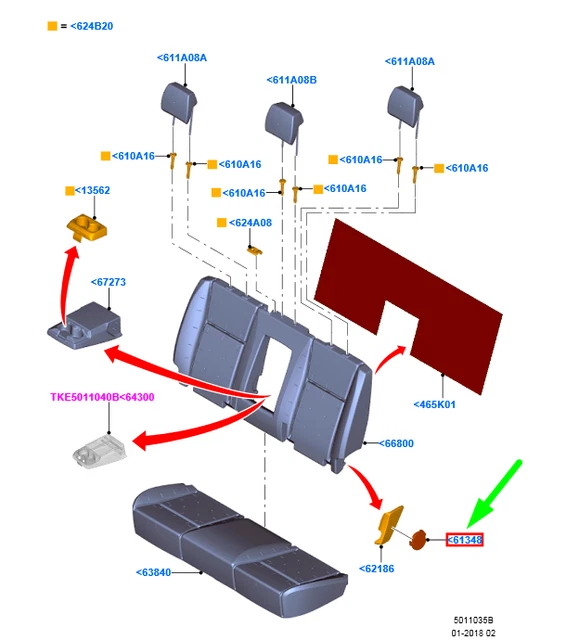 FORD RANGER T6 MK1 Rear Seat Bracket Right Cover 5270961 NEW GENUINE £ ...