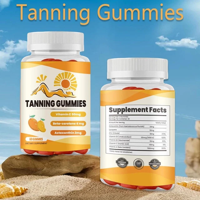 BRONZE BITES TANNINGGUMMIES Mango, 60 Gummies Super Tanning Daily ...