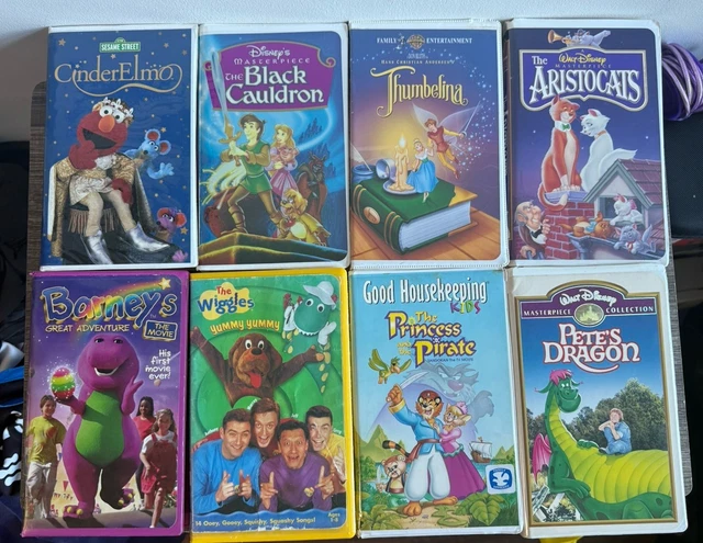 KIDS VHS TAPES lot of 8 Disney, Elmo, The Wiggles, Barney & Other ...