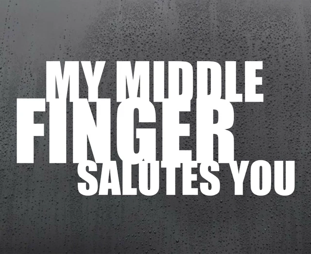 MIDDLE FINGER SALUTES vinyl sticker funny car decal van window jdm dub ...