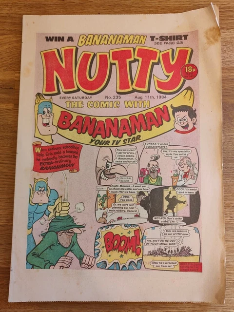 COMIC - VINTAGE British Comic Nutty Featuring Bananaman 1984 No #235 ...