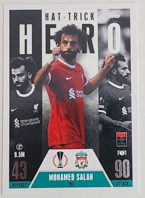 2024 Match Attax Extra Uefa Mohamed Salah Hat Trick Hero 194 Liverpool