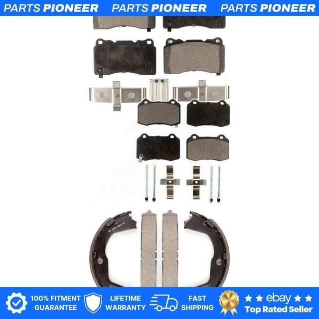 FRONT REAR CERAMIC Brake Pads And Parking Shoes Kit For Hyundai Genesis ...