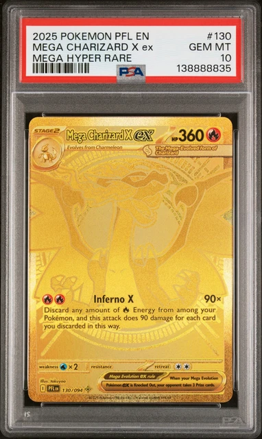 2025 POKEMON PFL En-Phantasmal Flames Mega Hyper Rare Mega Charizard X ...