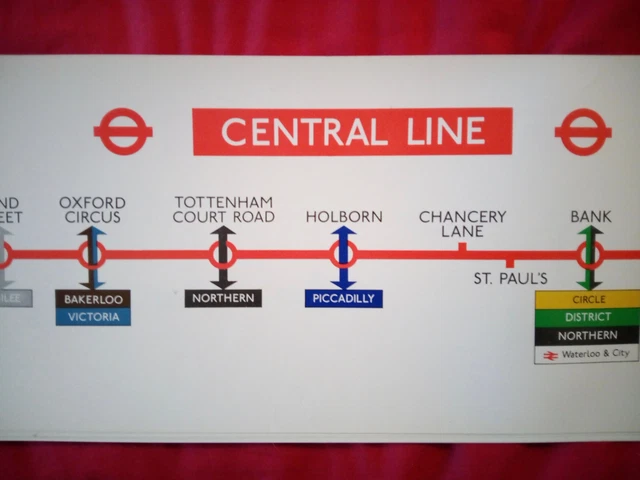 LONDON UNDERGROUND Original Pre-Zoning Central Line Diagram Inc Epping ...