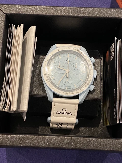 OMEGA X SWATCH Speedmaster MoonSwatch Light Blue Watch - Mission To ...