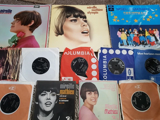 MIREILLE MATHIEU - Vinyl LP record collection albums 7" 12" 12 pieces ...