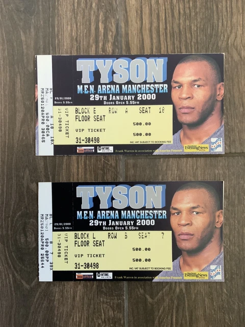 MIKE TYSON VS Julius Francis 2 Full Fight Tickets 2nd Round TKO Jan ...