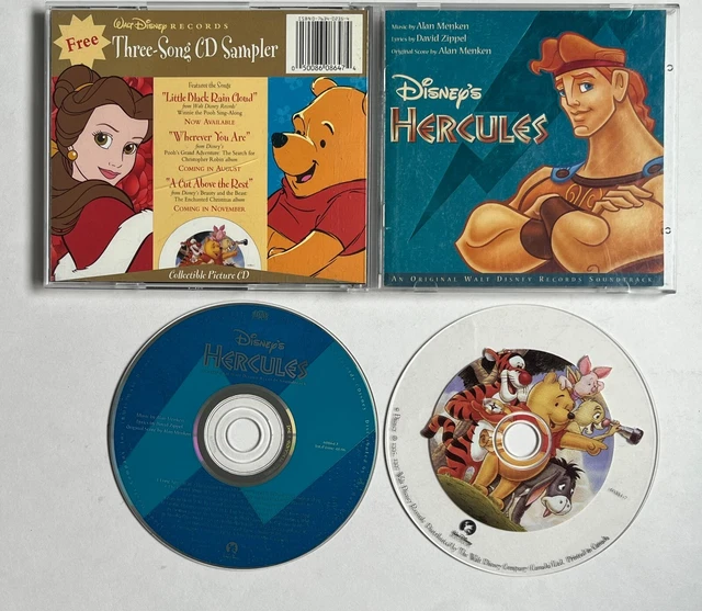 WALT DISNEY RECORDS Three Song Sampler AND Disney's Hercules 2 Disc CD ...