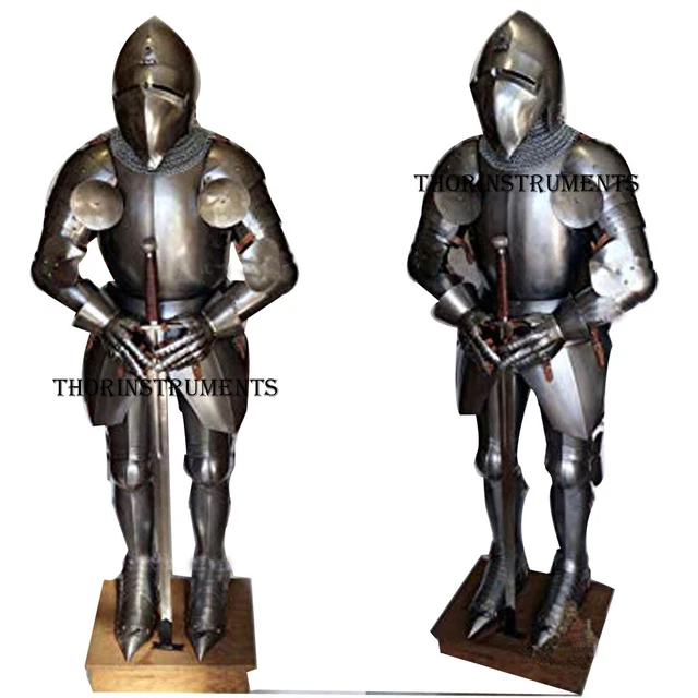 MEDIEVAL WEARABLE PIG face Bassinet Full Armor Suit with Chain Mail £ ...